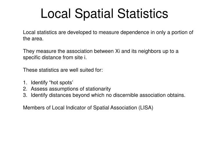 PPT - Local Spatial Statistics PowerPoint Presentation, free download ...