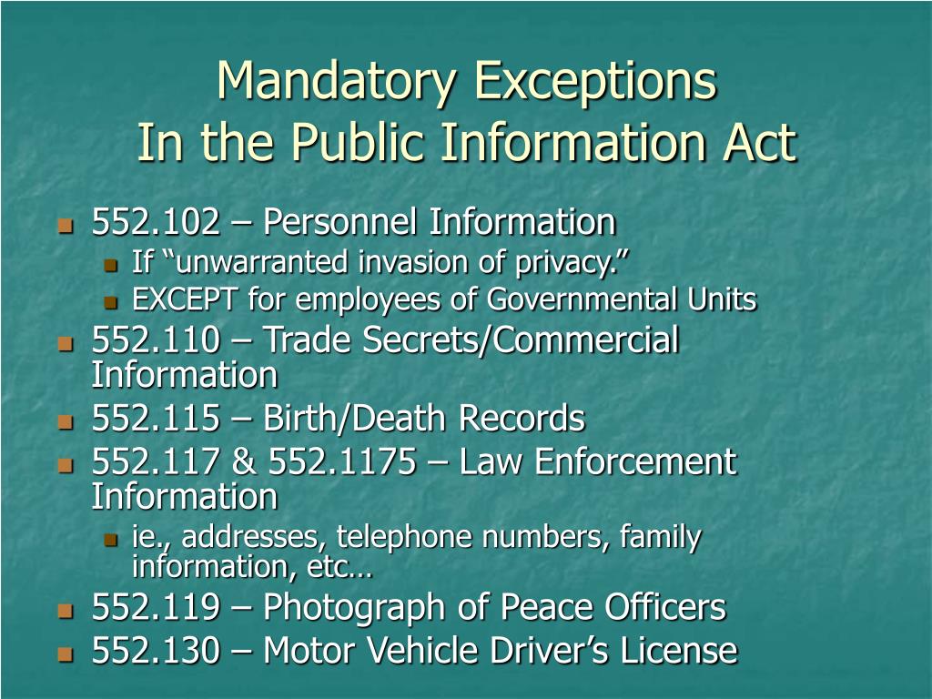 PPT - Public Information Act Chapter 52 – Texas Government Code Region ...