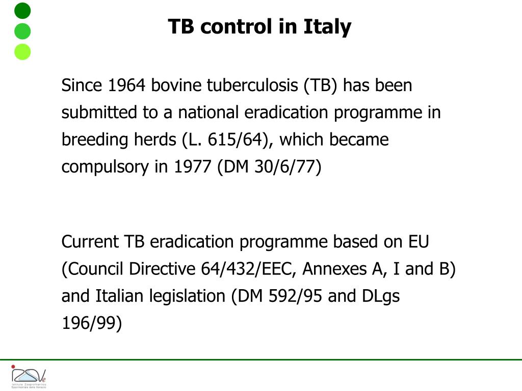 PPT - Bovine tuberculosis (TB) in Italy: epidemiology and eradication ...