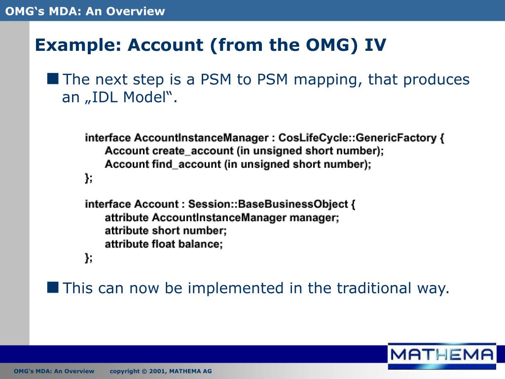 PPT - OMG‘s MDA: An Overview Markus Völter markus.voelter@mathema.de ...