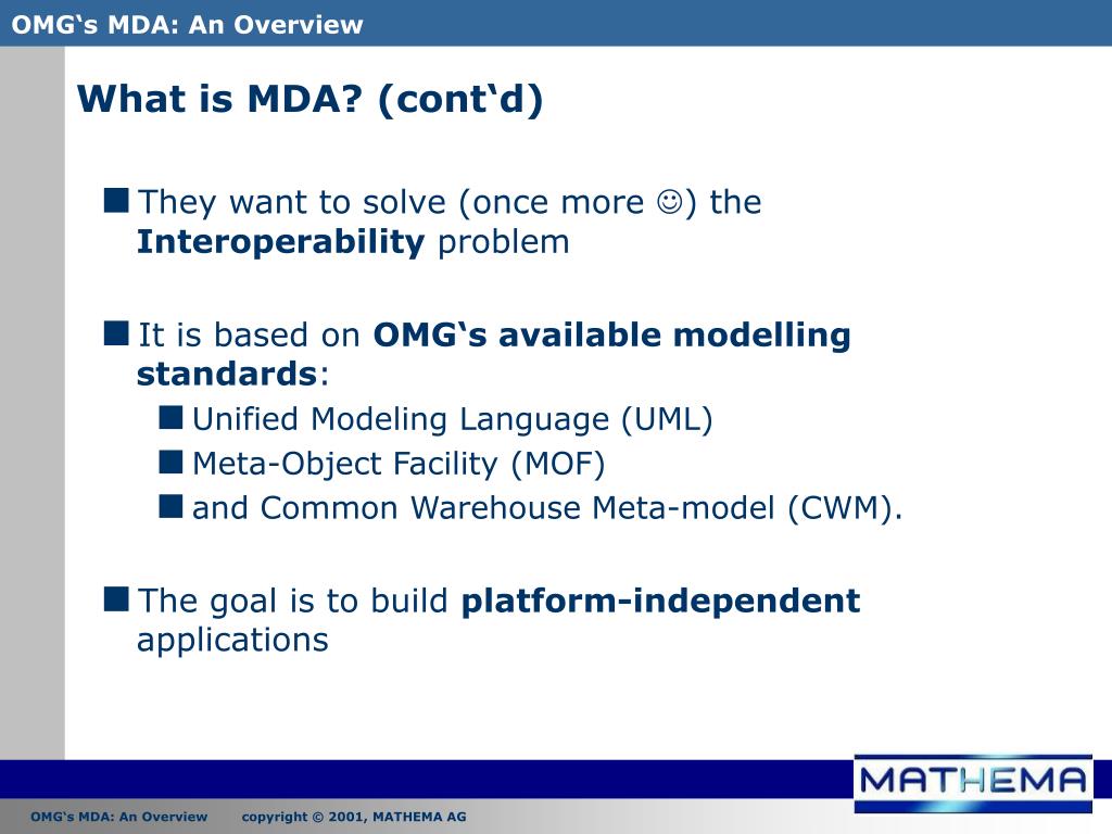 PPT - OMG‘s MDA: An Overview Markus Völter markus.voelter@mathema.de ...