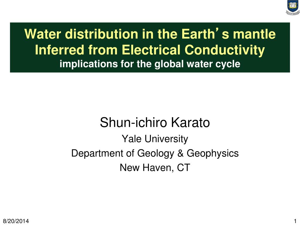PPT - Shun-ichiro Karato Yale University Department of Geology ...