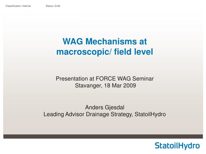 PPT - WAG Mechanisms at macroscopic/ field level PowerPoint ...