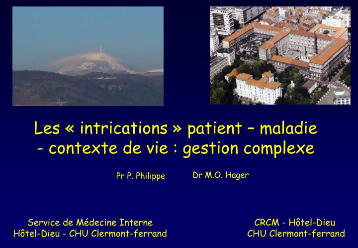 PPT - Service de Médecine Interne Hôtel-Dieu - CHU Clermont-ferrand ...
