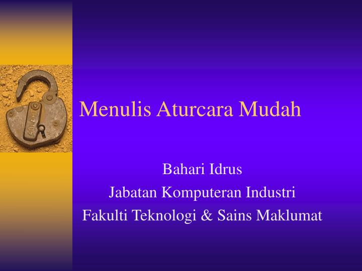 PPT - Menulis Aturcara Mudah PowerPoint Presentation, free download ...