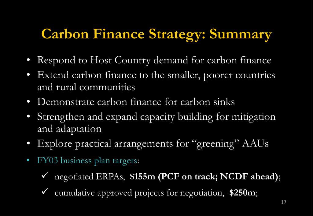 PPT - World Bank Carbon Finance Experience, Strategy and New Funds ...