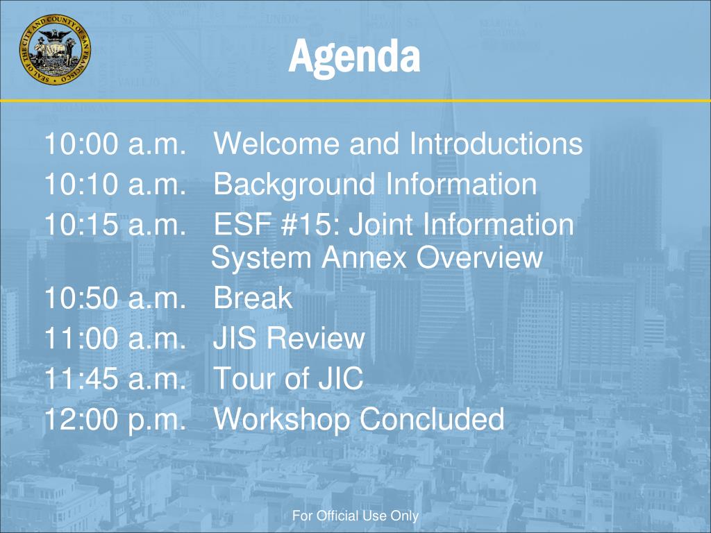 PPT - City and County of San Francisco ESF #15 Annex: Joint Information ...