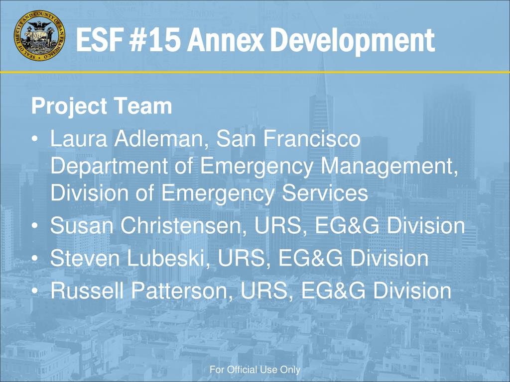 PPT - City and County of San Francisco ESF #15 Annex: Joint Information ...