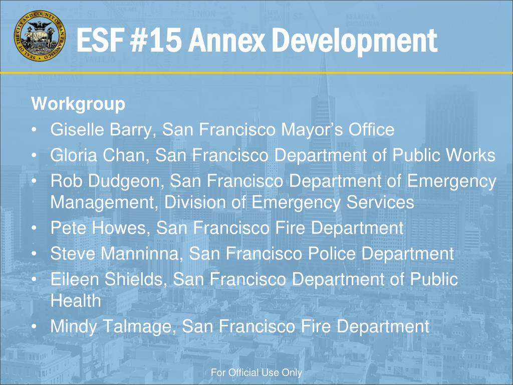 PPT - City and County of San Francisco ESF #15 Annex: Joint Information ...