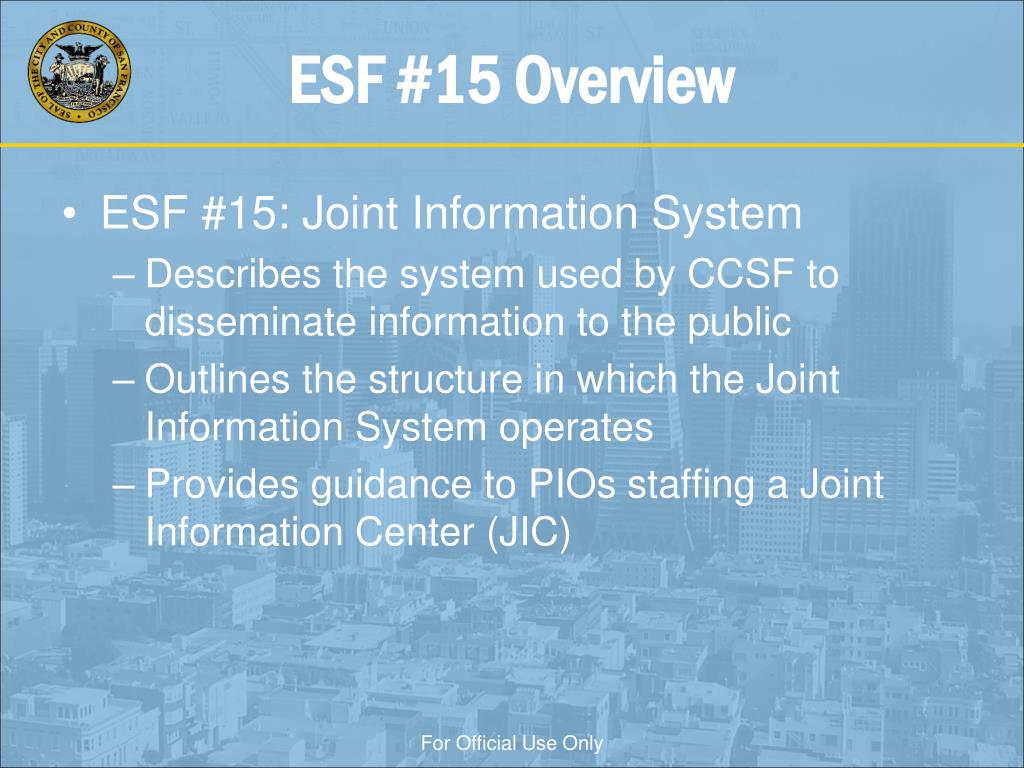 PPT - City and County of San Francisco ESF #15 Annex: Joint Information ...