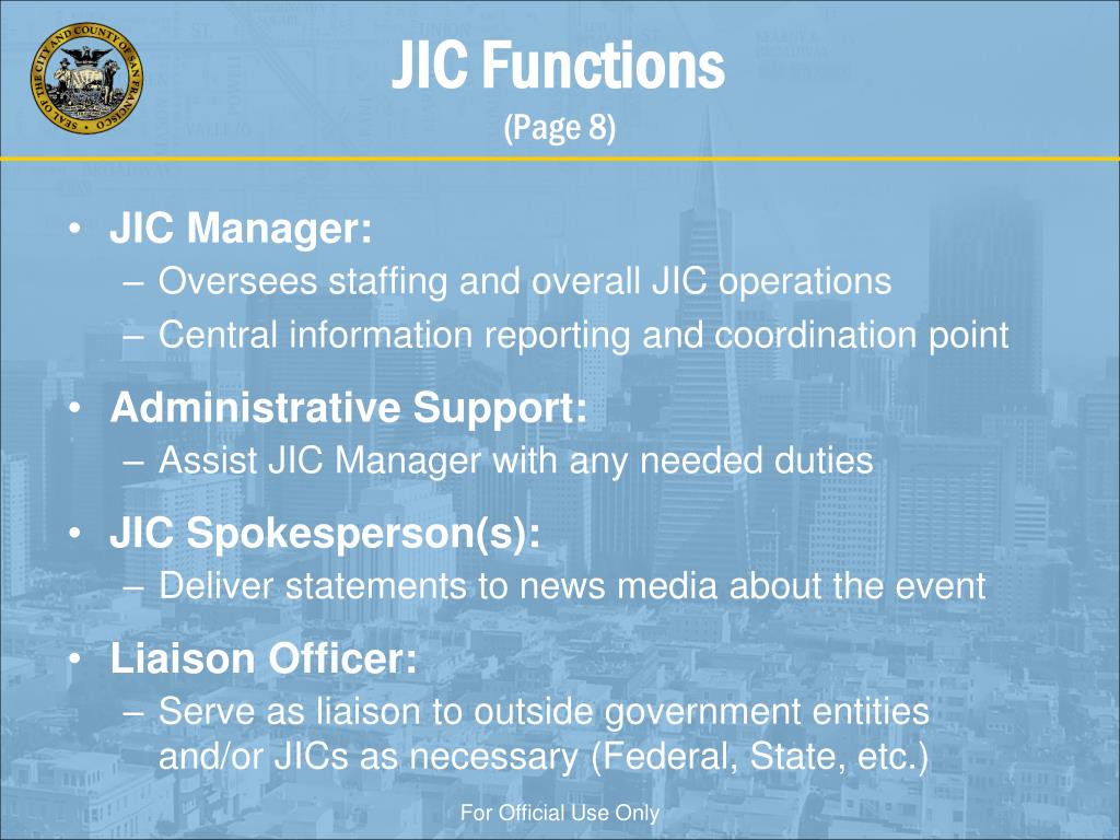 PPT - City and County of San Francisco ESF #15 Annex: Joint Information ...