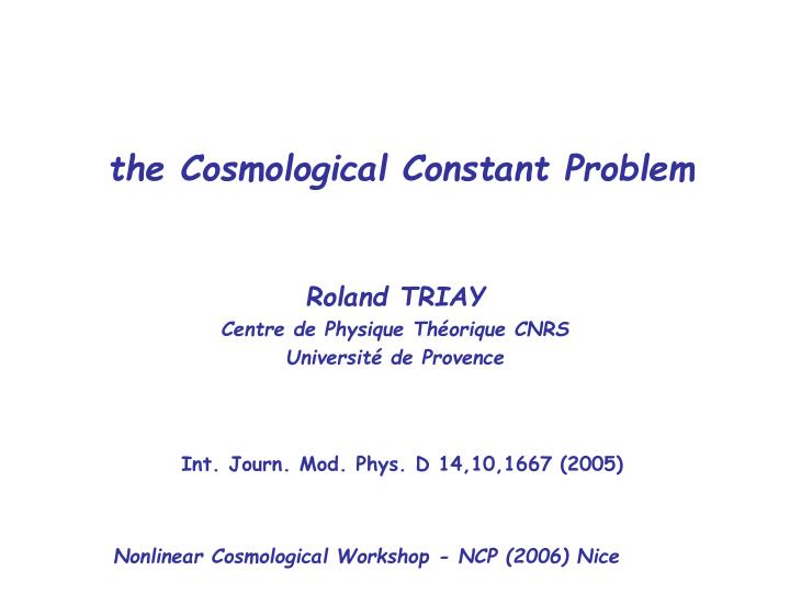 PPT - the Cosmological Constant Problem PowerPoint Presentation, free ...