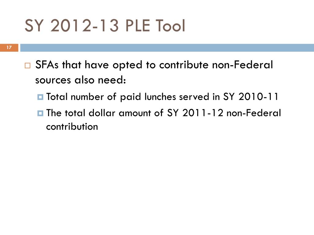 PPT - Paid Lunch Equity Tool: SY 2012-2013 Guidelines PowerPoint ...