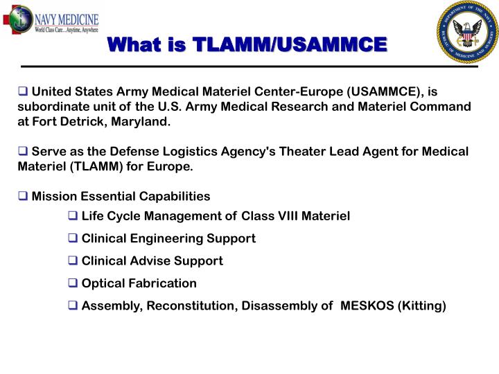 PPT - Naval Medical Logistics Command Detachment, Pirmasens PowerPoint ...