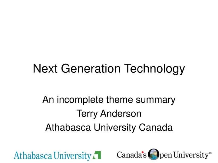 PPT - Next Generation Technology PowerPoint Presentation, free download ...