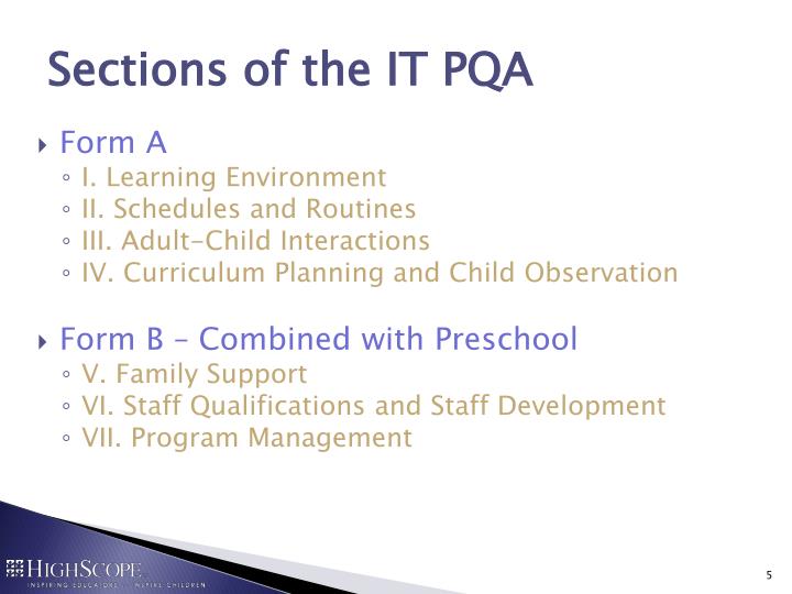 PPT - HighScope Infant and Toddler Program Quality Assessment (PQA ...