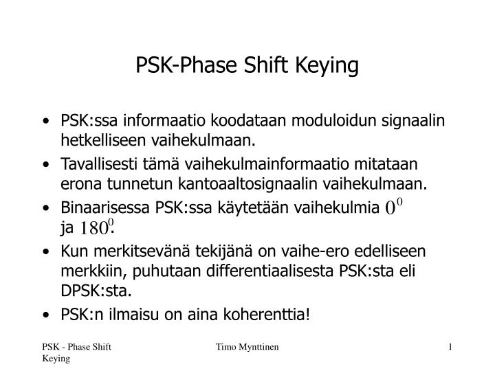 PPT - PSK-Phase Shift Keying PowerPoint Presentation, free download ...