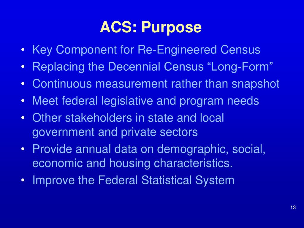 PPT - Household Surveys ACS – CPS - AHS PowerPoint Presentation, free ...