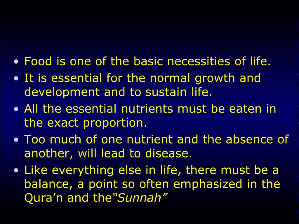 PPT - Nutrition in islam Lecture 5 Food in Hadeeth of the Prophet ...