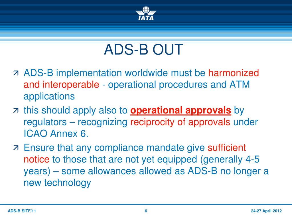 PPT - ADS-B OUT - IATA VIEW ADS-B SITF/11 – Jeju, Korea 24 – 27 April ...