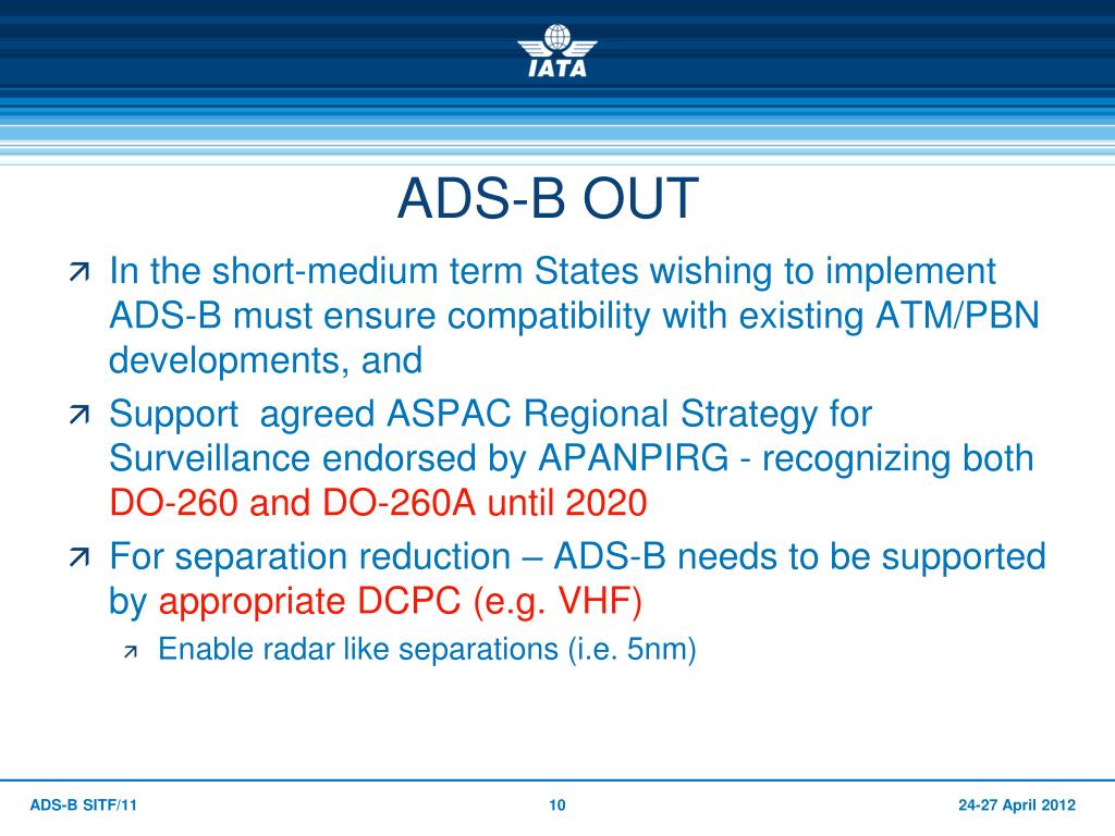 PPT - ADS-B OUT - IATA VIEW ADS-B SITF/11 – Jeju, Korea 24 – 27 April ...