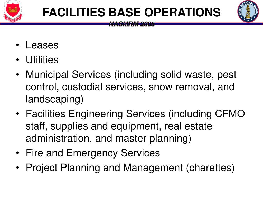 PPT - FACILITIES PROGRAMS OVERVIEW Mike Shigley Research Analyst ...