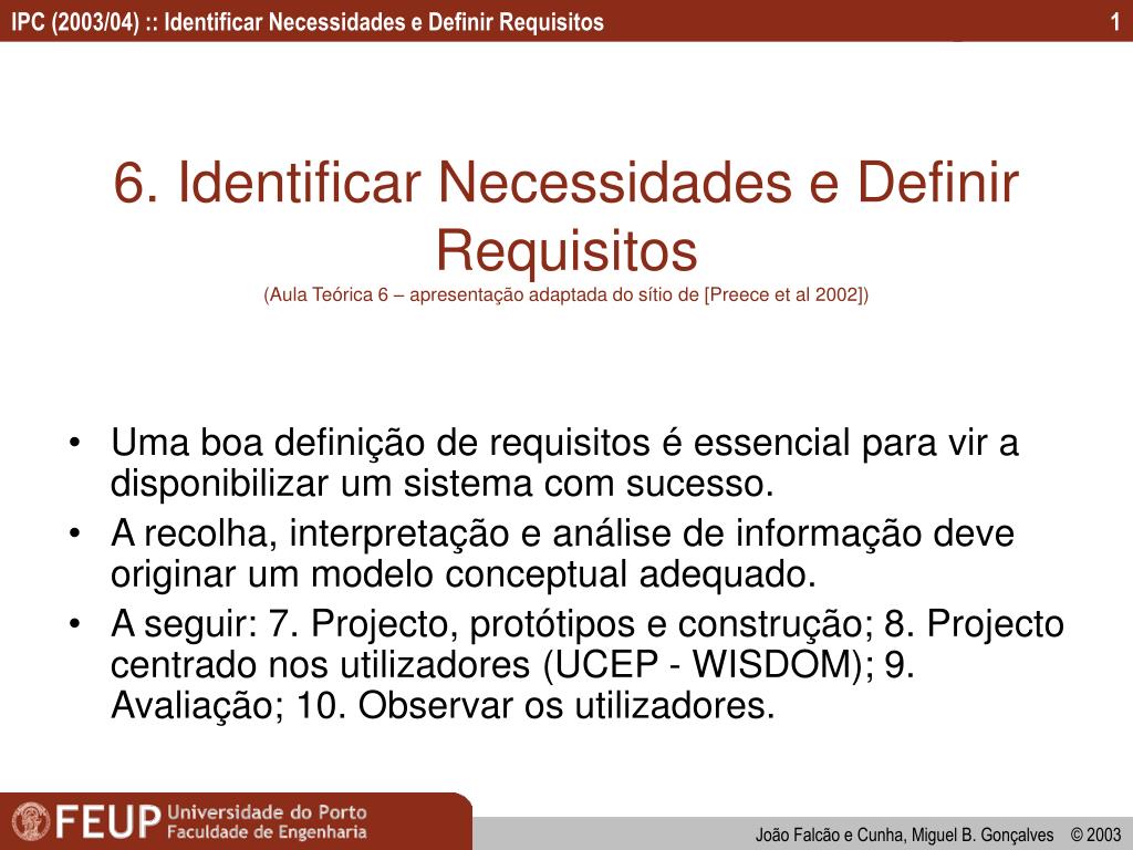 PPT - Uma boa definição de requisitos é essencial para vir a ...
