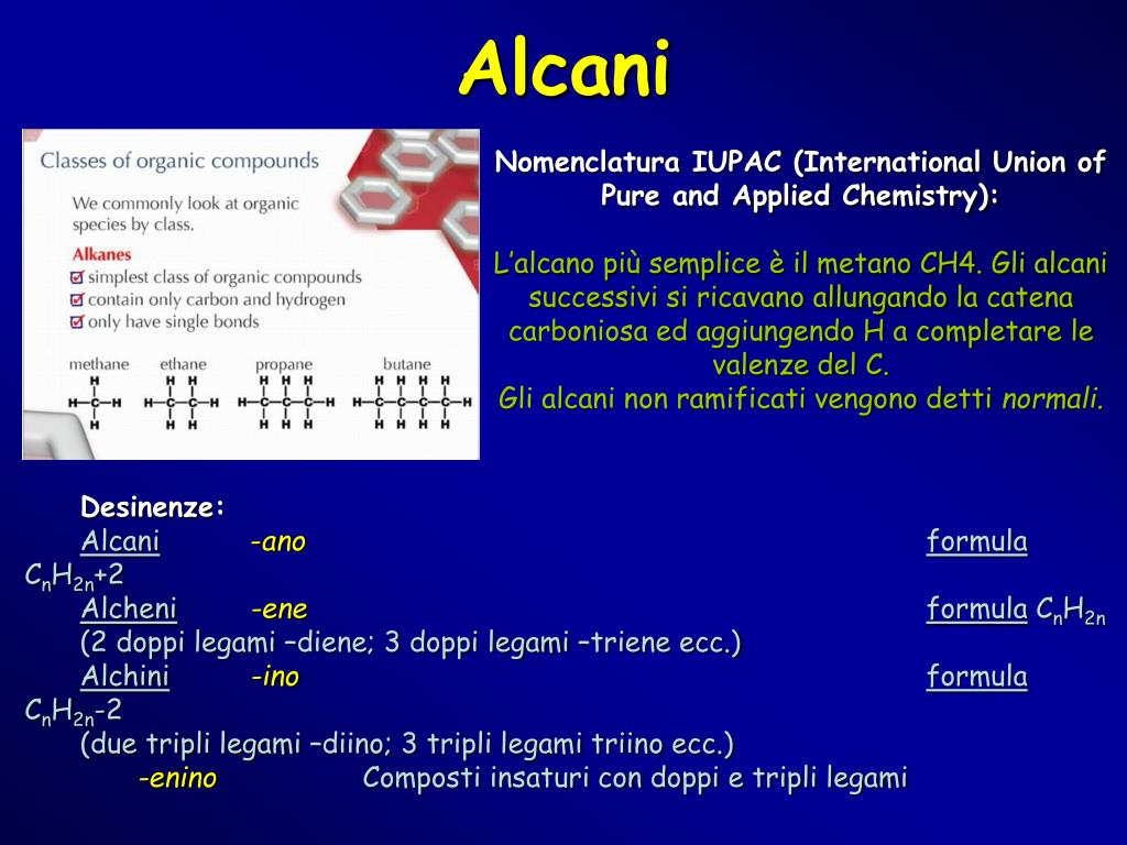 PPT - Alcani, alcheni, alchini, cicloalcani e composti aromatici ...