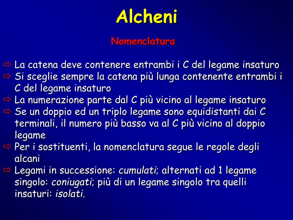 PPT - Alcani, alcheni, alchini, cicloalcani e composti aromatici ...