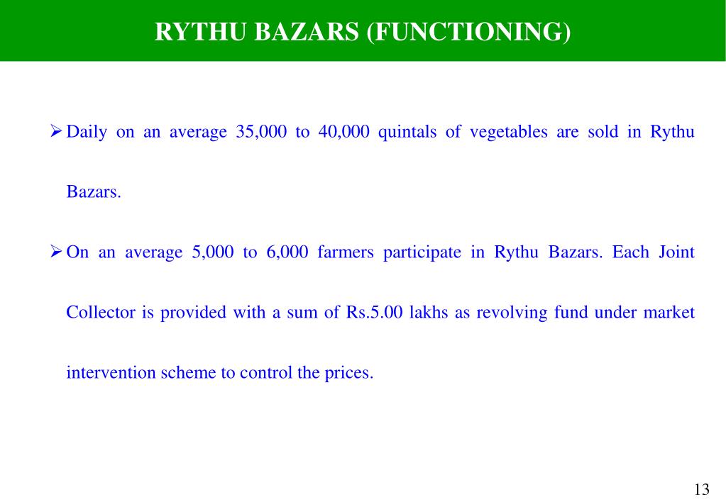 PPT - RYTHU BAZARS (Farmers Markets) PowerPoint Presentation, free ...