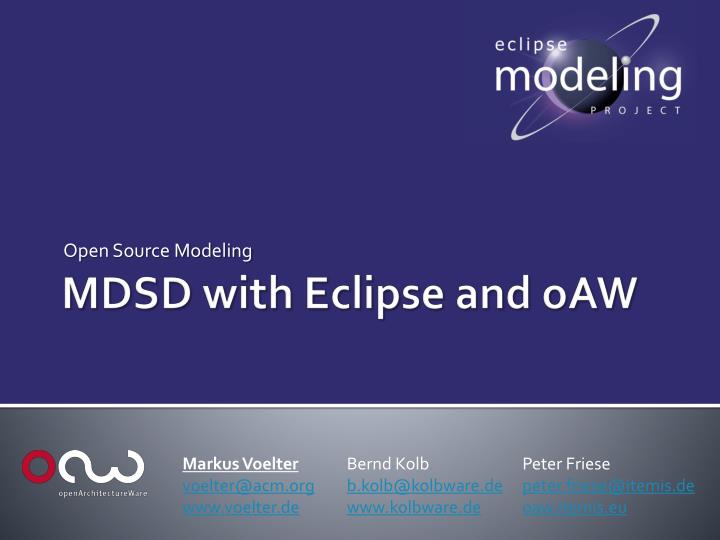 PPT - MDSD with Eclipse and oAW PowerPoint Presentation, free download - ID:3360885