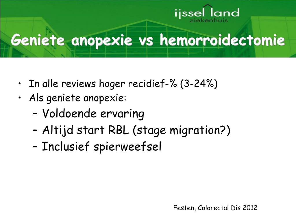 PPT - Hemorroiden: behandeling door chirurg PowerPoint Presentation ...