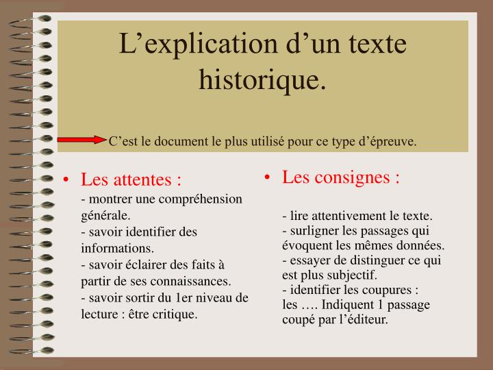 PPT - L’explication d’un texte historique. C’est le document le plus ... PPT - L’explication d’un texte historique. C’est le document le plus ...