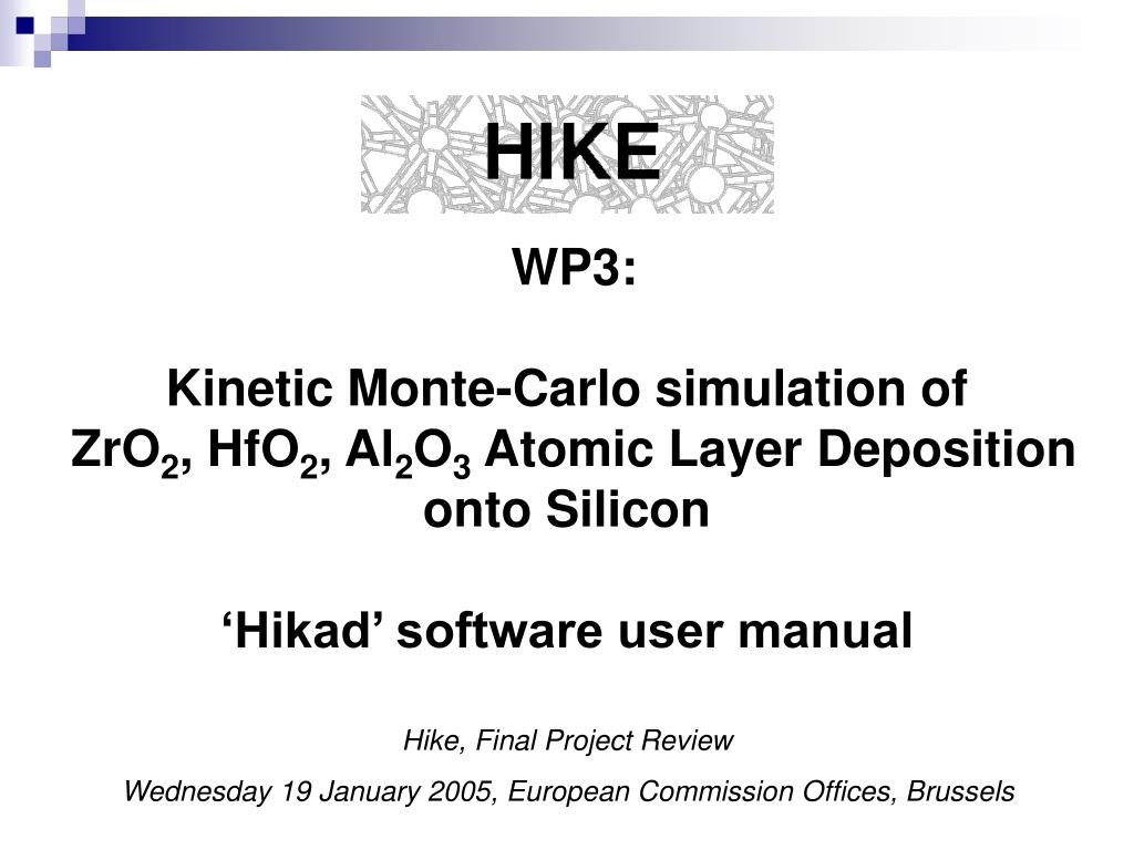 PPT - Hike, Final Project Review Wednesday 19 January 2005, European ...