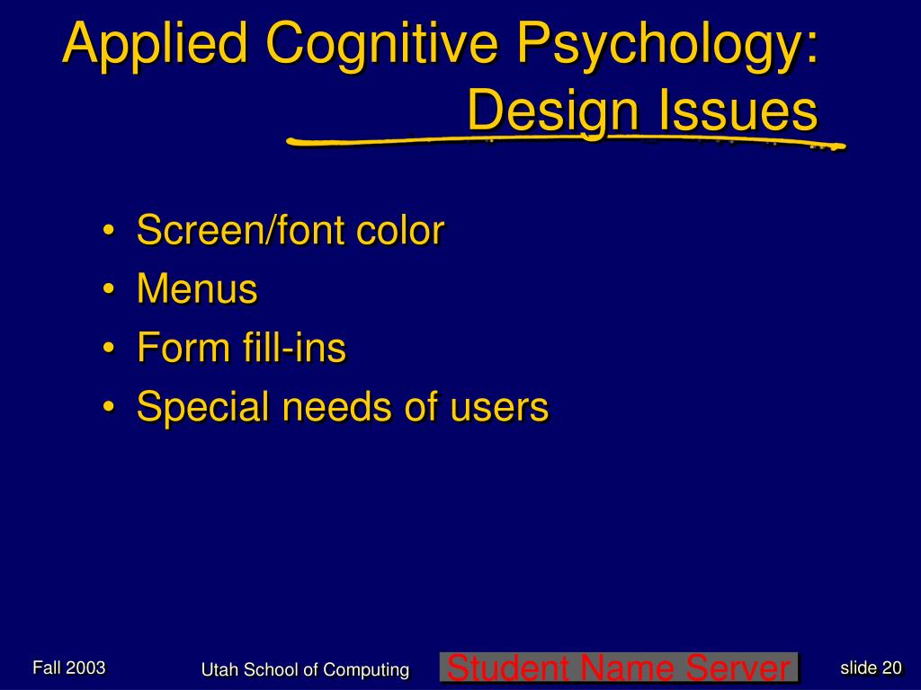 PPT - The “Human” Side of HCI: Human Factors Psychology and Assistive ...