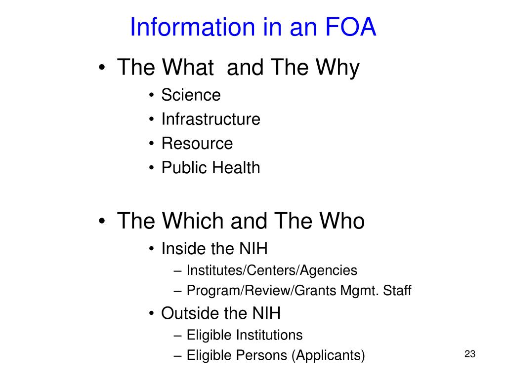 PPT - Understanding NIH Funding Opportunities: Insights from the 2013 ...