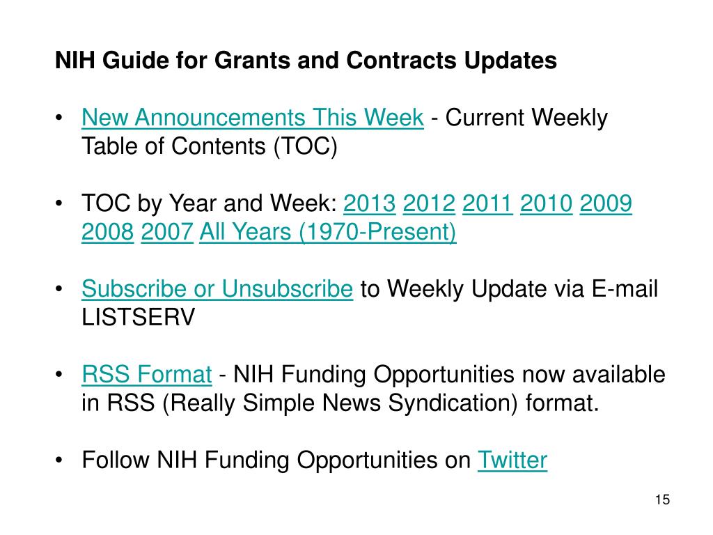 PPT - Understanding NIH Funding Opportunities: Insights from the 2013 ...