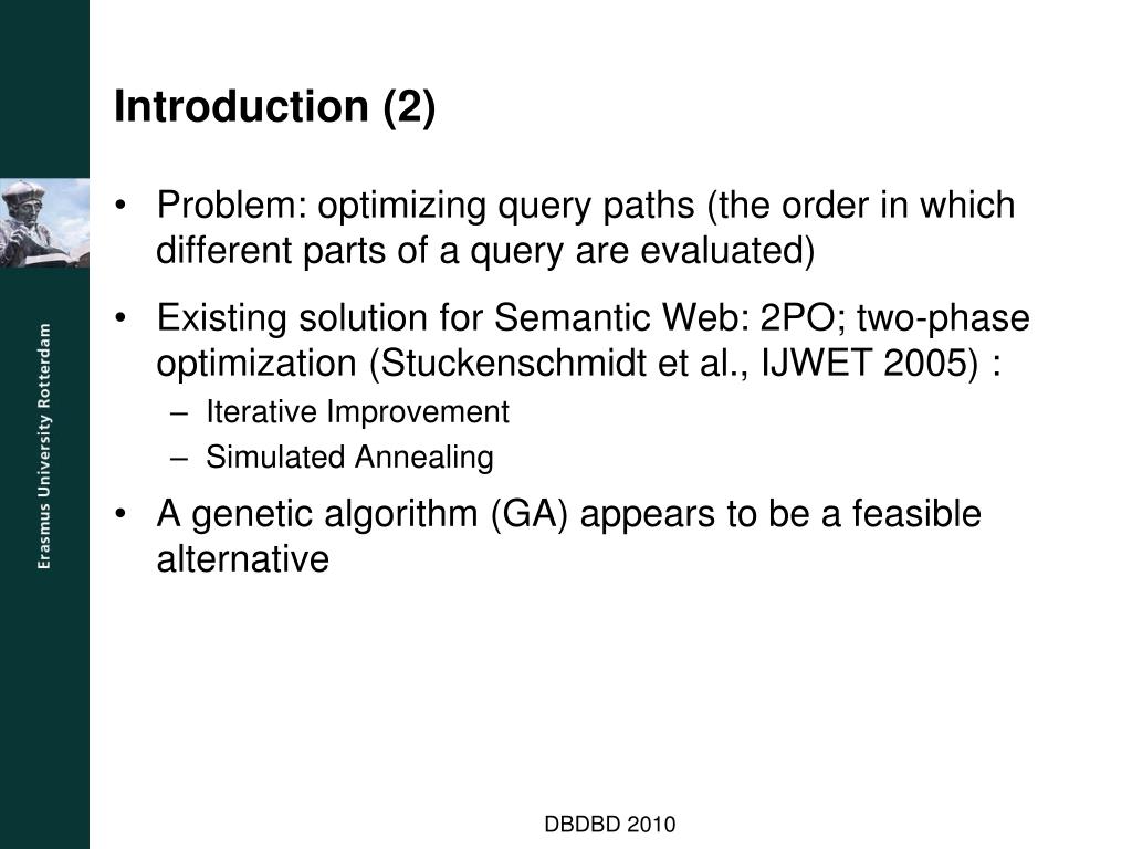 Ppt Optimizing Rdf Chain Queries Using Genetic Algorithms Powerpoint Presentation Id3361586