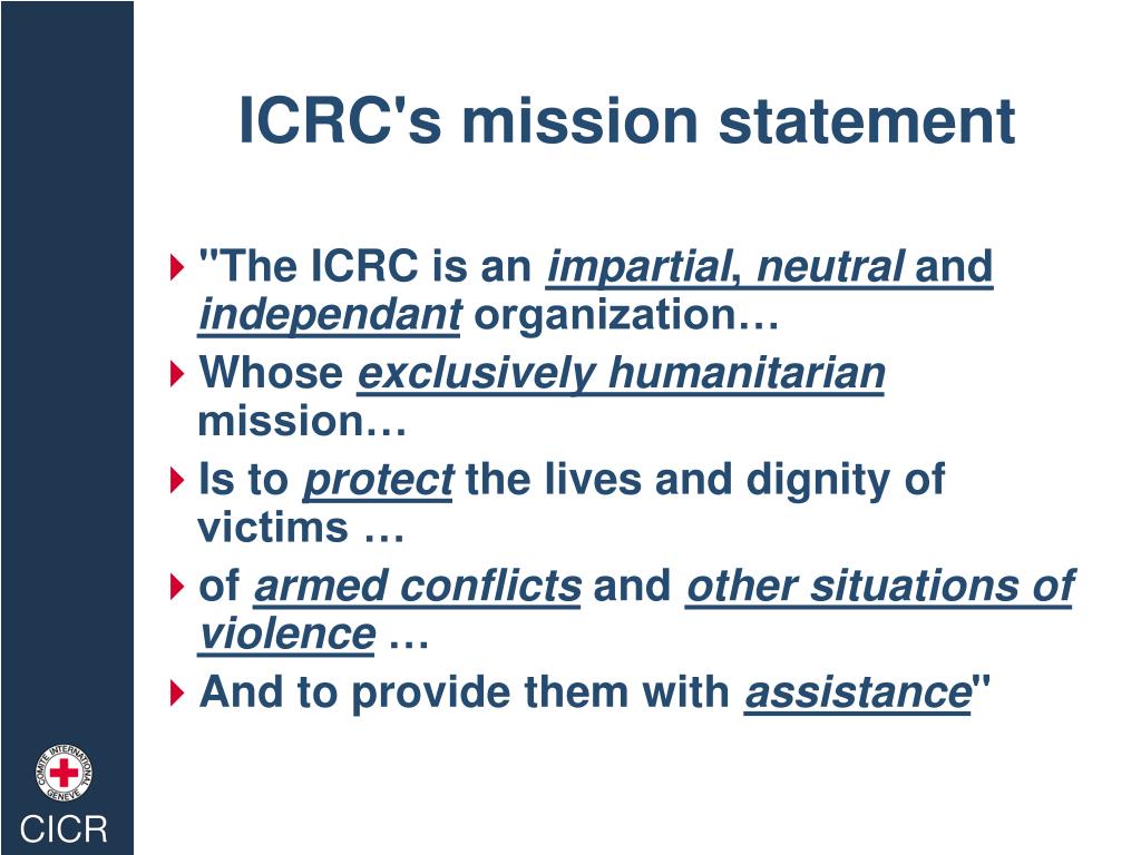 PPT - The Role of the ICRC in Armed Conflicts and Humanitarian ...