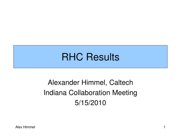 PPT - RHC Results PowerPoint Presentation, free download - ID:3361993