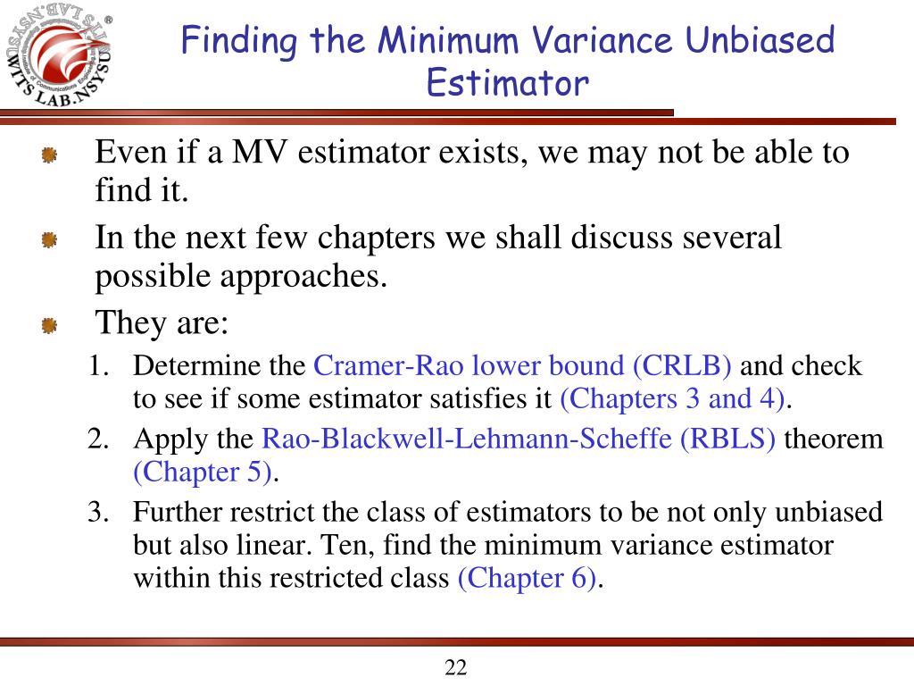 Ppt Chapter 2 Minimum Variance Unbiased Estimation Powerpoint