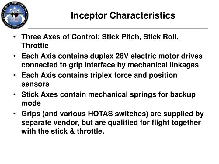 PPT - ACTIVE STICK & THROTTLE FOR F-35 Joseph Krumenacker NAVAIR Flight ...