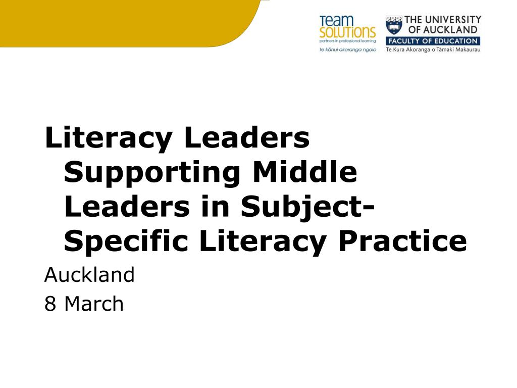 PPT - Literacy Leaders Supporting Middle Leaders in Subject-Specific ...