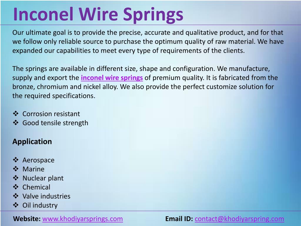 PPT - Inconel Wire Springs | Inconel Wire Springs Manufacturers ...