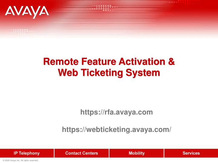 PPT - Remote Feature Activation & Web Ticketing System PowerPoint ...