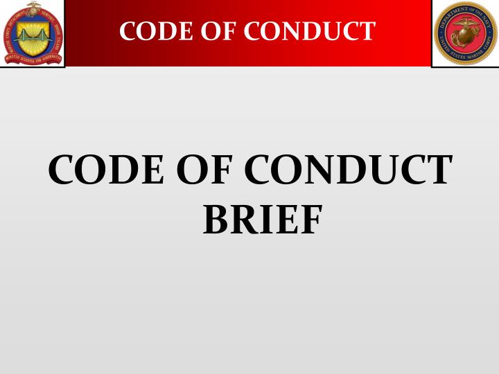 PPT - CODE OF CONDUCT PowerPoint Presentation, free download - ID:3363374
