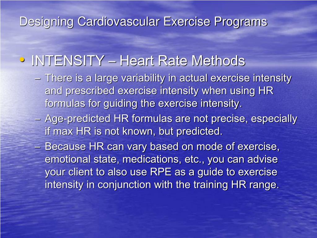 PPT - Chapter 05 Designing Cardiovascular Exercise Programs PowerPoint ...