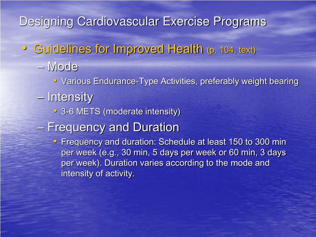 PPT - Chapter 05 Designing Cardiovascular Exercise Programs PowerPoint ...