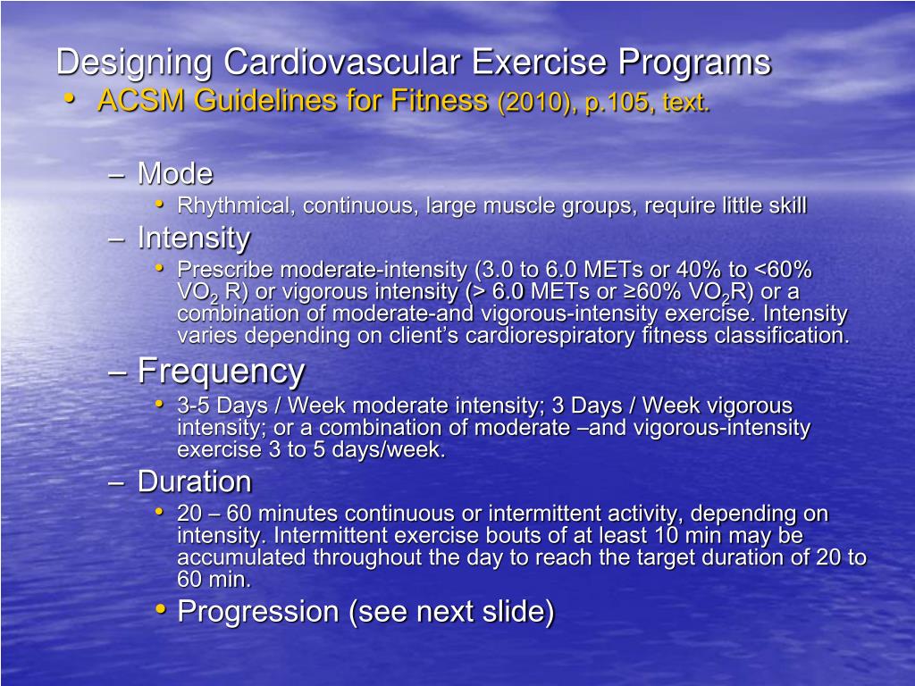 PPT - Chapter 05 Designing Cardiovascular Exercise Programs PowerPoint ...