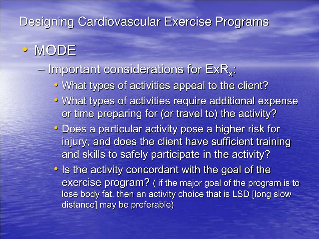 PPT - Chapter 05 Designing Cardiovascular Exercise Programs PowerPoint ...